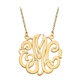 Medium 10K Gold Script Monogram Necklace - Necklaces