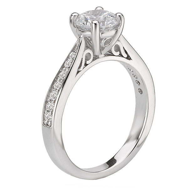 Modesto Engagement Ring - Round Center -Tapered Shank